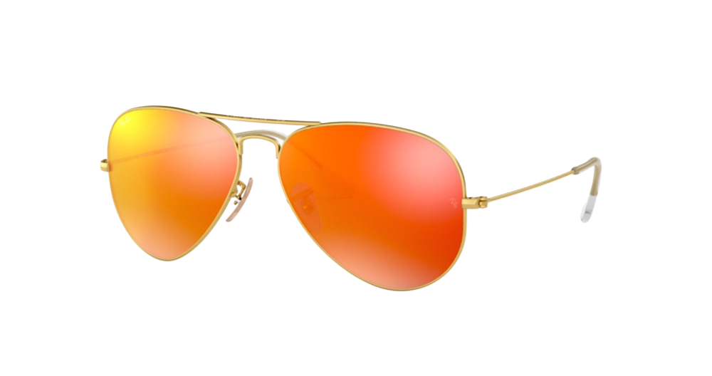 Ray-Ban / RB3025 AVIATOR LARGE METAL / MATTE ARISTA / BROWN MIRROR RED ...